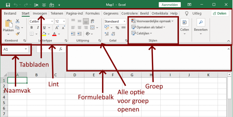Les 1: De structuur van Excel - Excel hulp